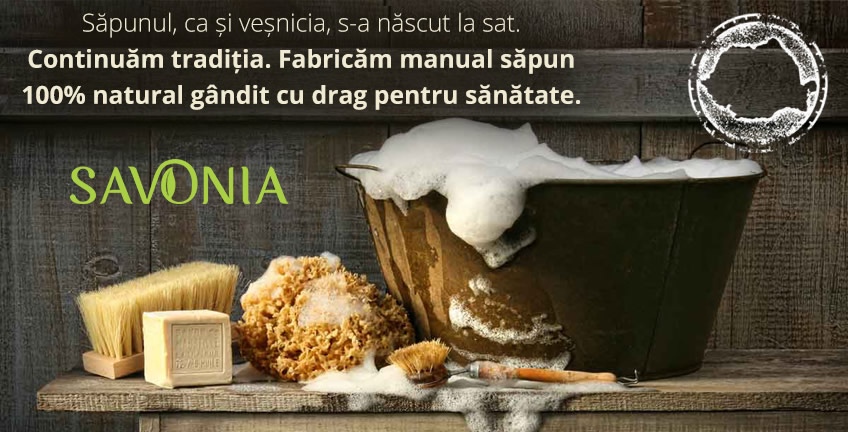 Sapun Natural, Ulei Esential, Unt de Cocos, Sare de Baie - Savonia